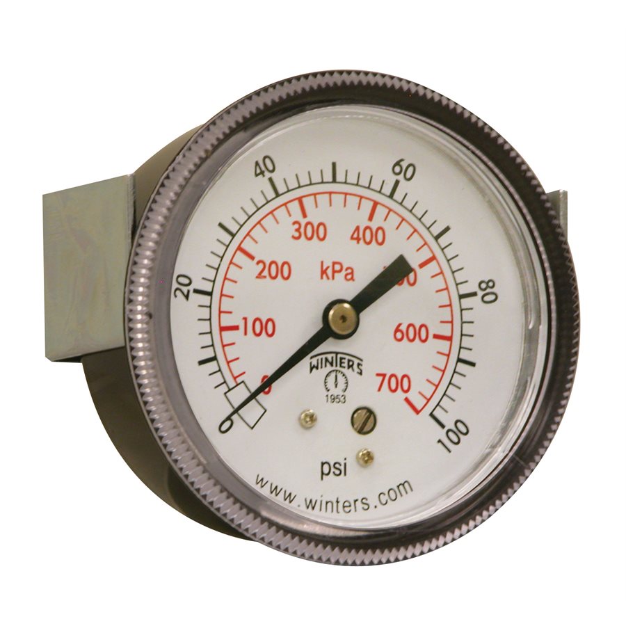 90 SERIES PANEL MOUNTED GAUGE STEEL 2.5'' 0-100 PSI / KPA 1 / 4'' NPT ...