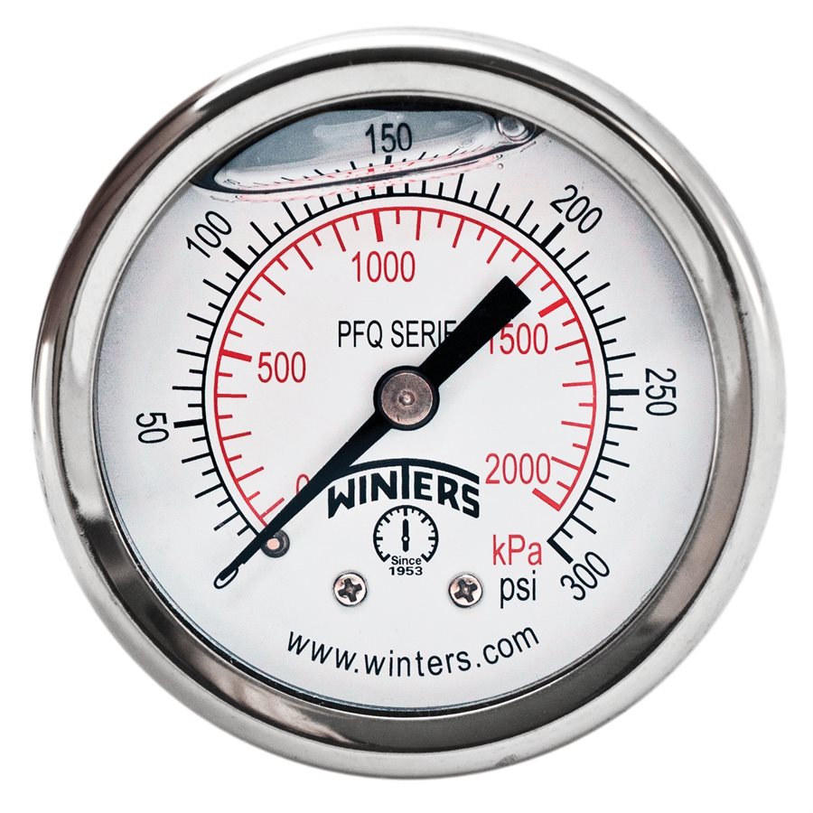 PFQ Stainless Steel Liquid Filled Pressure Gauge/PFQ-LF Lead Free SS Liquid Filled Pressure Gauge